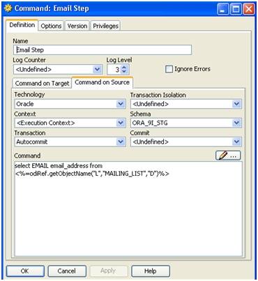 Using an ODI Procedure to Loop Through a Command