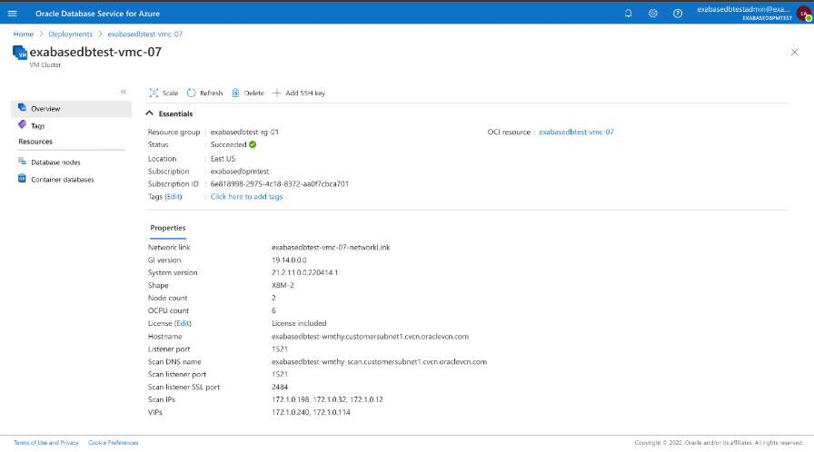 Oracle Database Service for Microsoft AzureでExadata Database Service開始