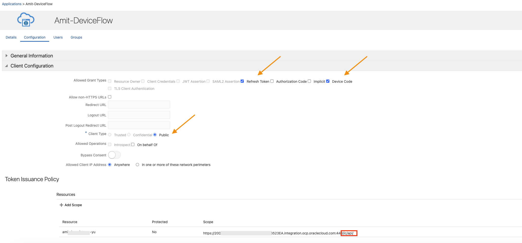 Securing Oracle Integration Cloud REST Endpoint For Trigger with OCI IAM OAuth 2.0 Device ...