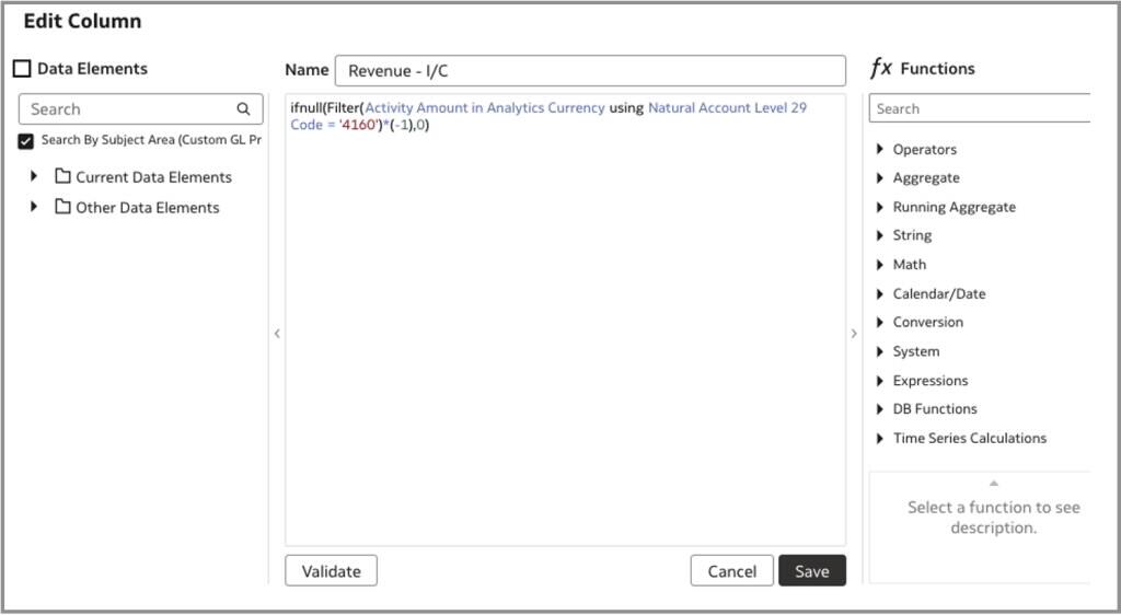 Create Custom General Ledger Metrics Based on Hierarchy in Oracle Fusion Analytics