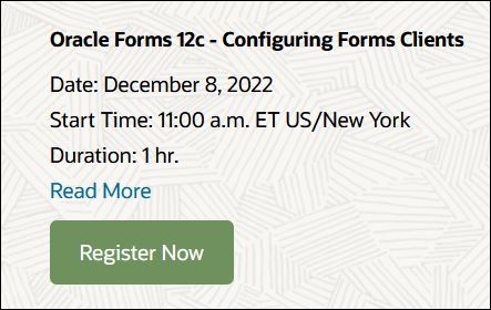 Advisor Webcast: Oracle Forms 12c - Configuring Forms Clients