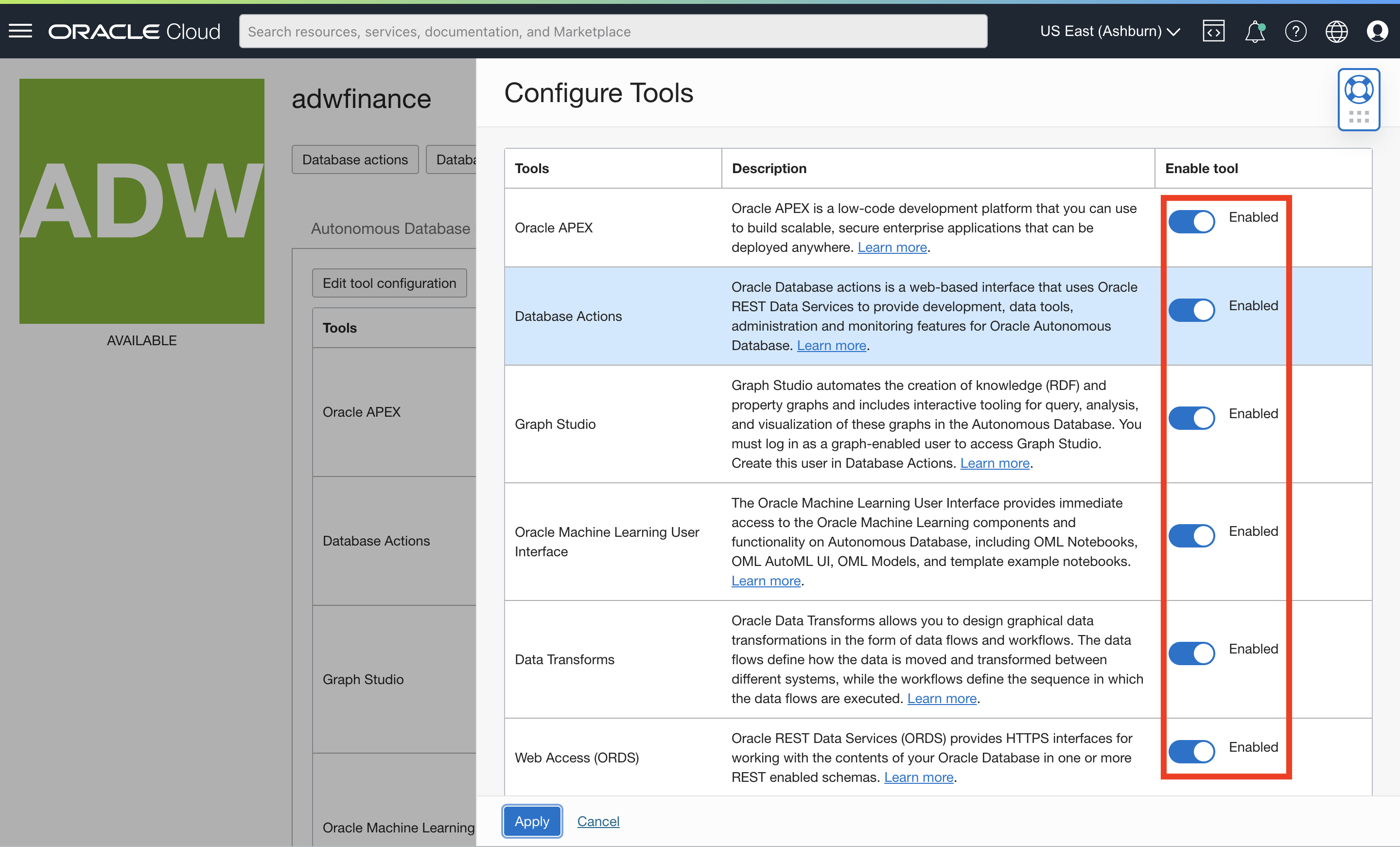 Manage Autonomous Database Built-in Tools