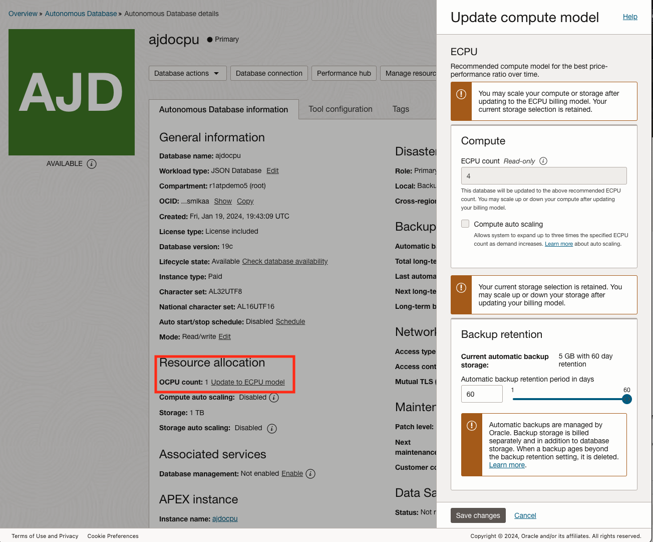 Autonomous JSON Database adopts ECPUs and per-gigabyte Storage ... Autonomous JSON Database adopts ECPUs and per-gigabyte Storage ...