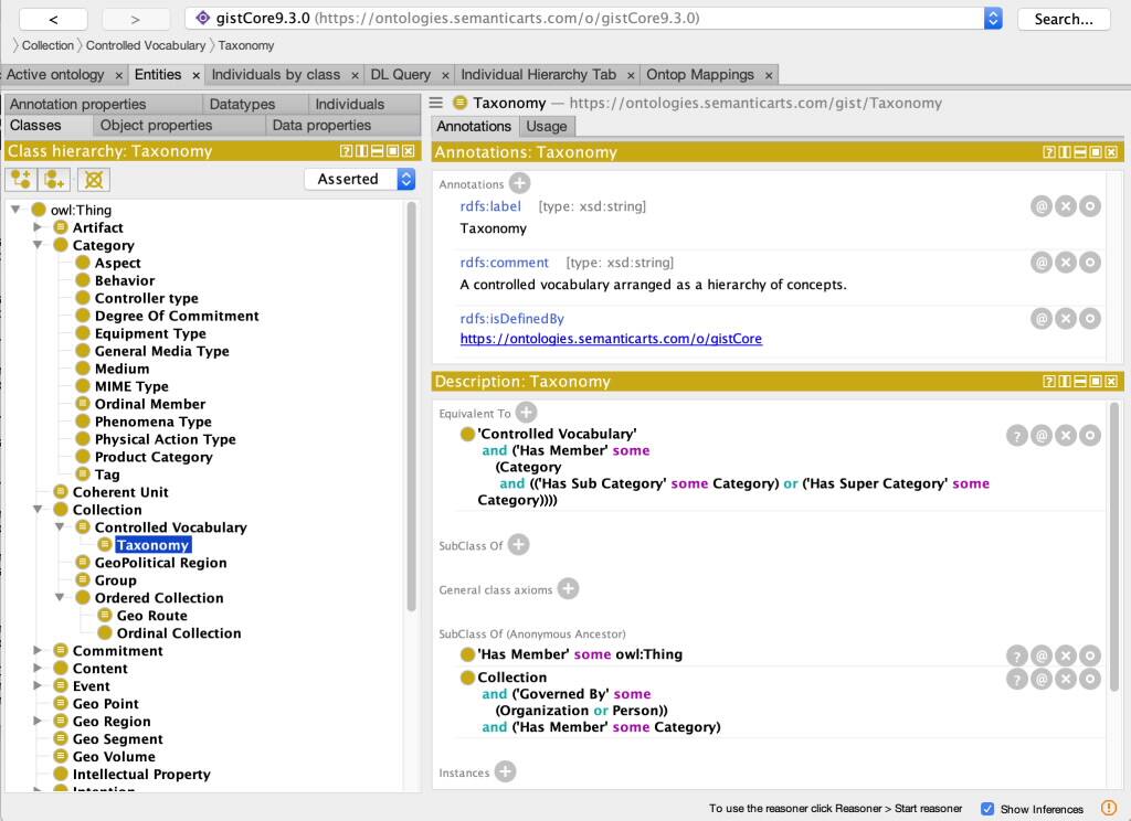 Knowledge Graph Modeling: Formal Taxonomy micro-pattern using gist