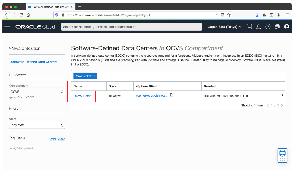 Connect from an Oracle Cloud VMware Solution virtual machine to Oracle ...