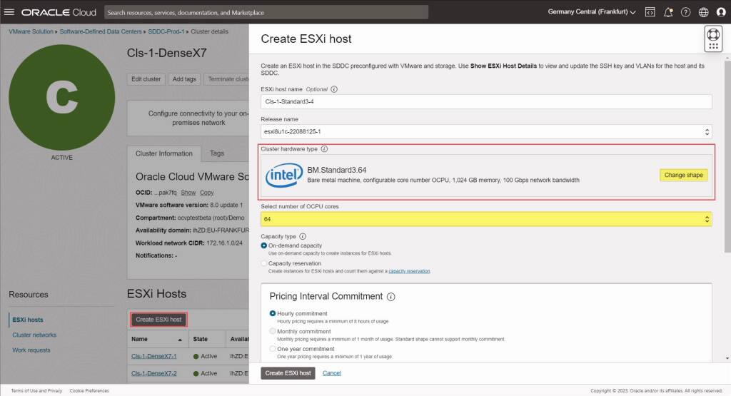 Announcing the availability of mixed-shape clusters for Oracle Cloud VMware Solution
