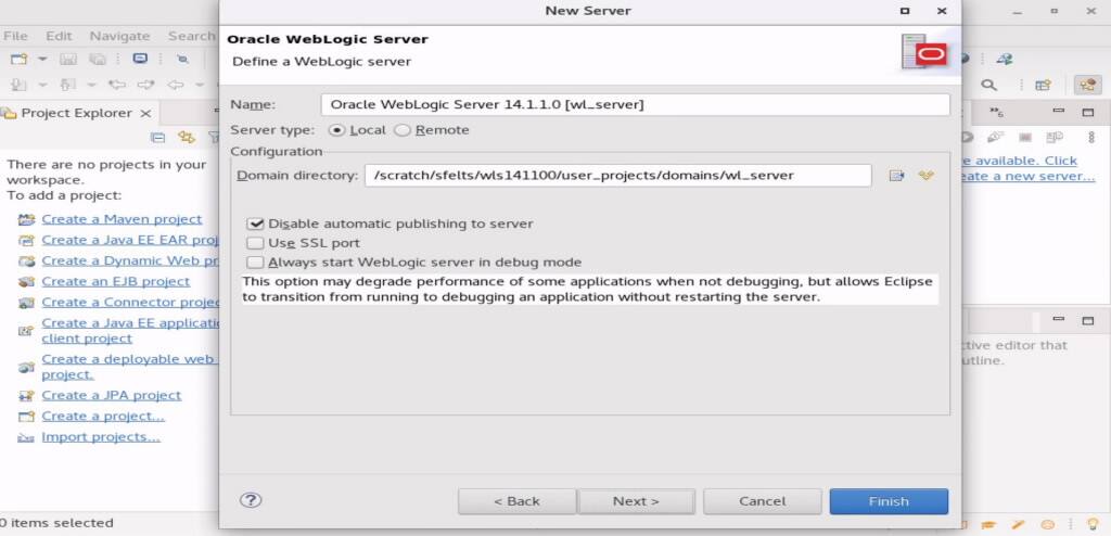 Java EE開発者向けのEclipse IDEでWebLogic Server 14