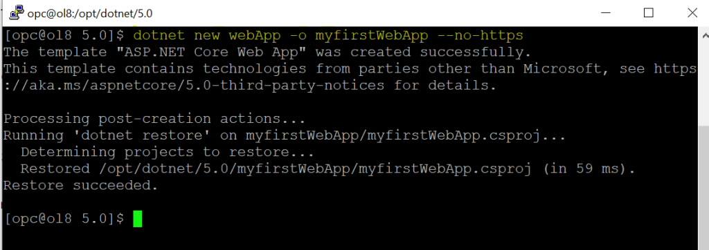 Host your Microsoft .NET based application on Oracle Linux