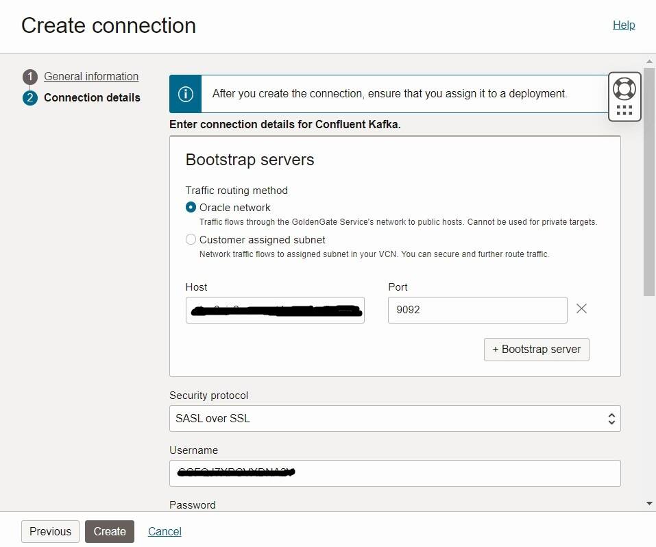 OCI Goldengateサービス・レプリケーション設定でのConfluent Kafkaのカスタム・プロパティの使用