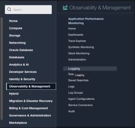 Access Oracle Analytics Cloud logs through integration with Oracle Cloud Infrastructure Logging