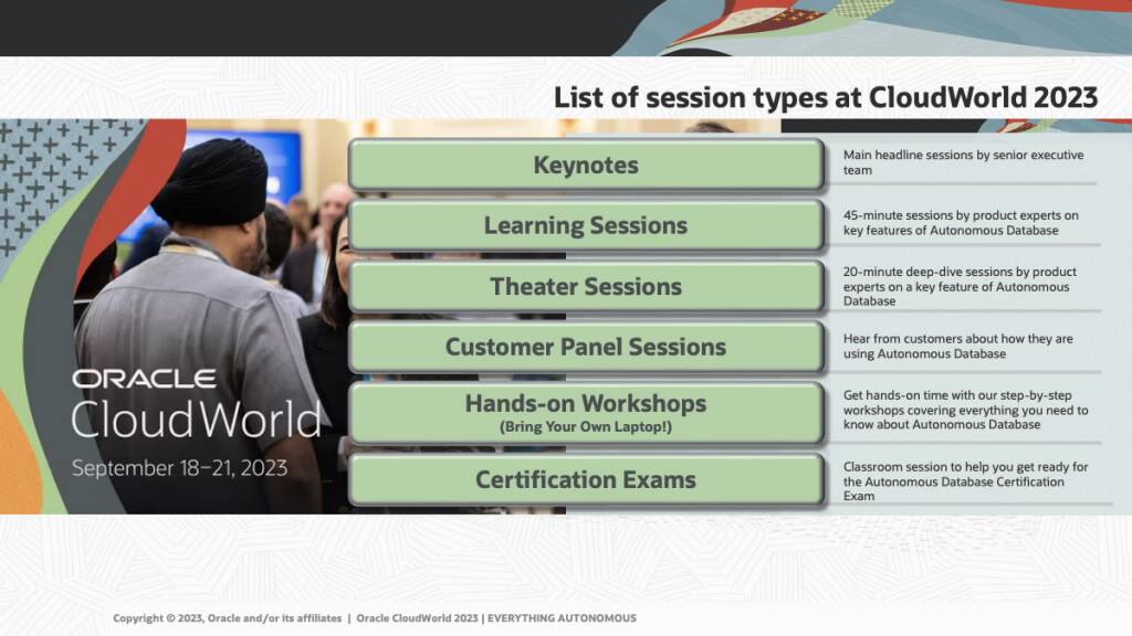 Free guide to everything Autonomous at Oracle CloudWorld 2023