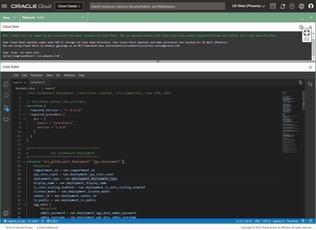 Using Terraform with OCI GoldenGate