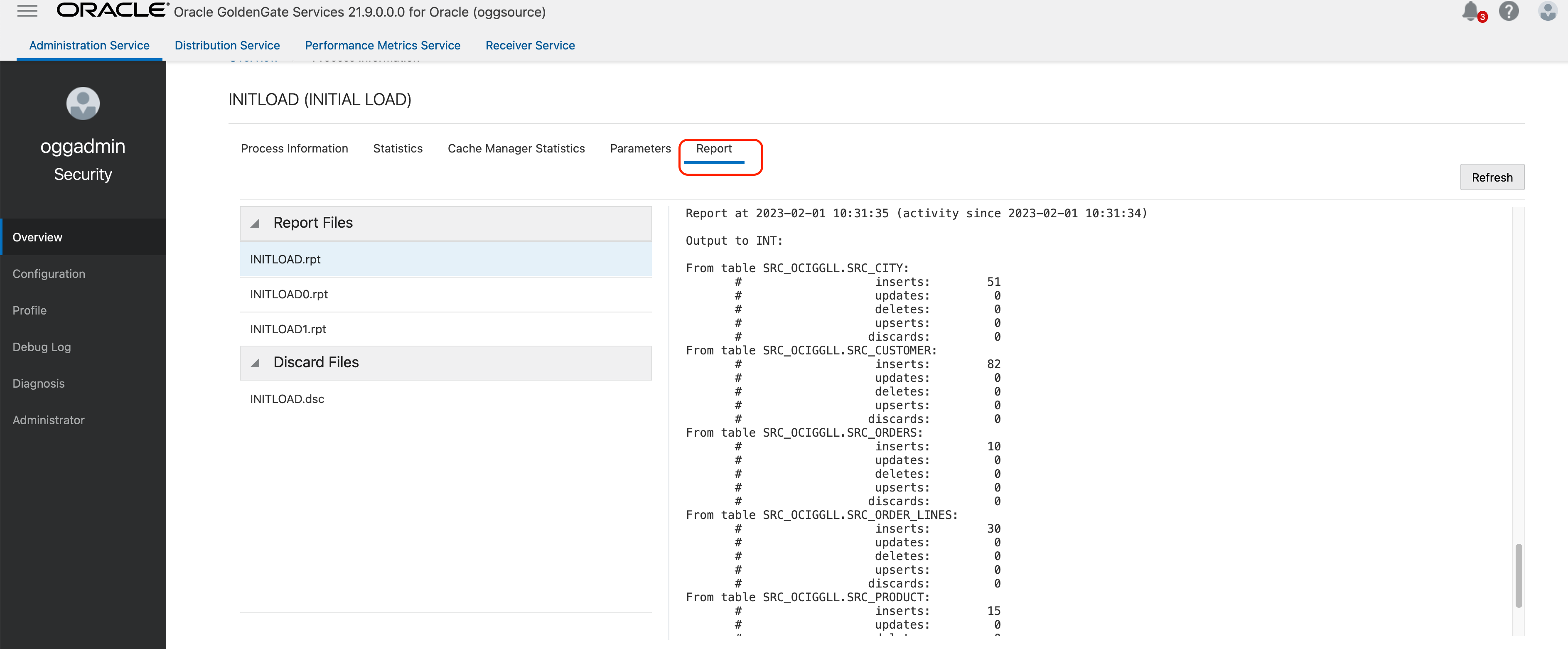Initial Load with OCI GoldenGate for Big Data
