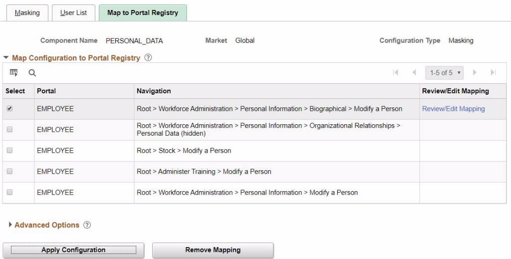 Configure Data Masking Using Page and Field Configurator