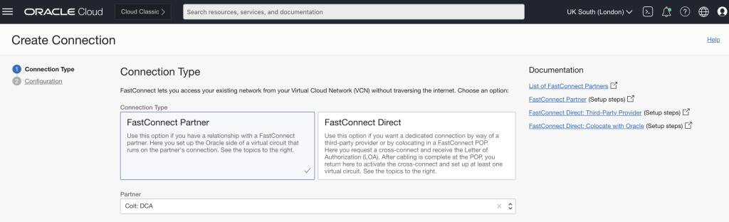 Oracle Cloud Infrastructure FastConnectとColtの統合