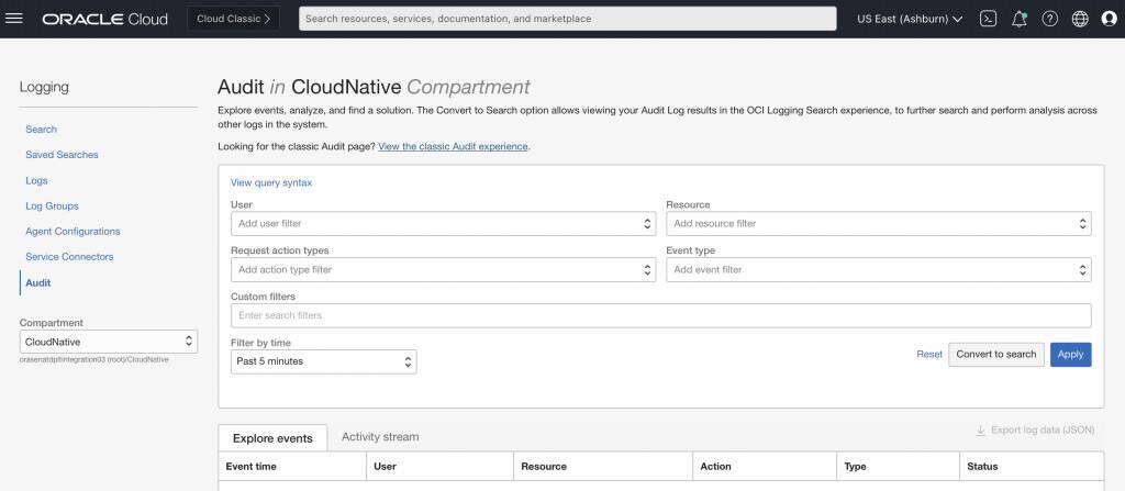 Export Oci Audit Logs In Csv Format For A Custom Time Range