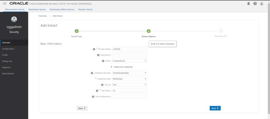 Migrate AWS RDS MySQL/Maria DB to OCI using OCI Goldengate Service