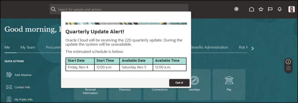 Manage Oracle quarterly updates with just-in-time guides