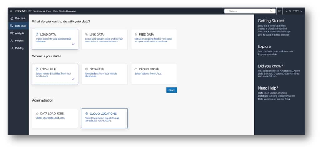 Simple Export-Import using DBMS_CLOUD and Data Studio's Data Load Tool