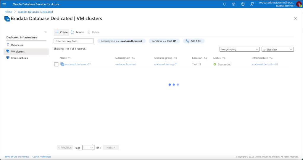 Oracle Database Service for Microsoft AzureでExadata Database Service開始
