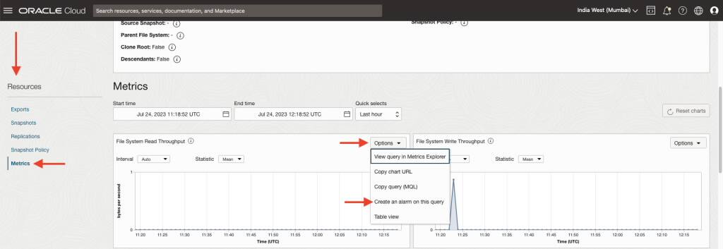Monitoring Oci File Storage Metrics Through Oci Notifications