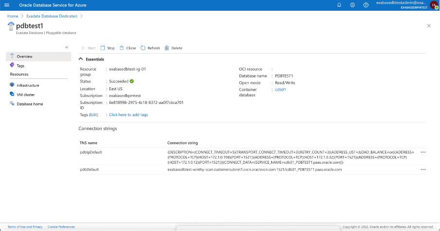 Getting Started on Oracle Database Service for Microsoft Azure with Exadata Database Service