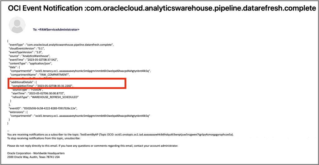Oracle Fusion Analytics Get Notified When Your Data Refresh Completes