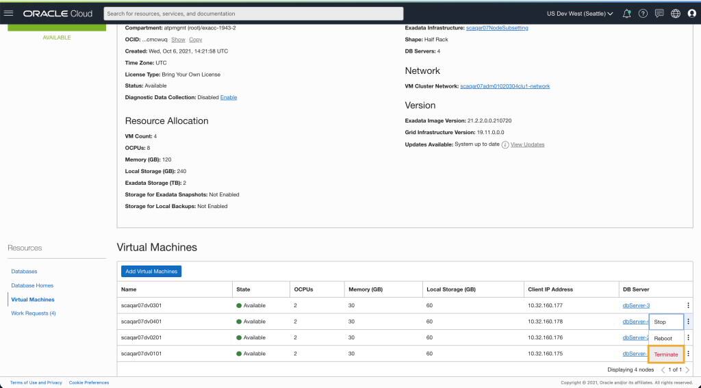 VM Cluster Node Subsetting now available on Gen2 Exadata Cloud@Customer