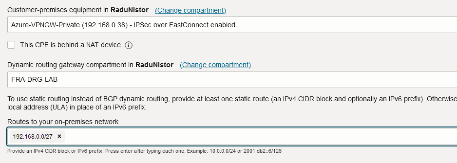 Ipsec Over Oci To Azure Interconnect