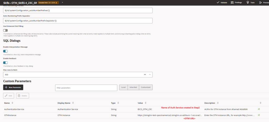 OTM Logistics Digital Assistant using Fusion Paired ODA instance