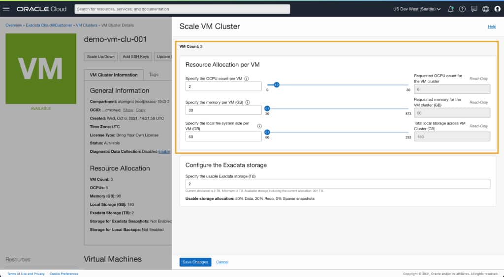 VM Cluster Node Subsetting now available on Gen2 Exadata Cloud@Customer