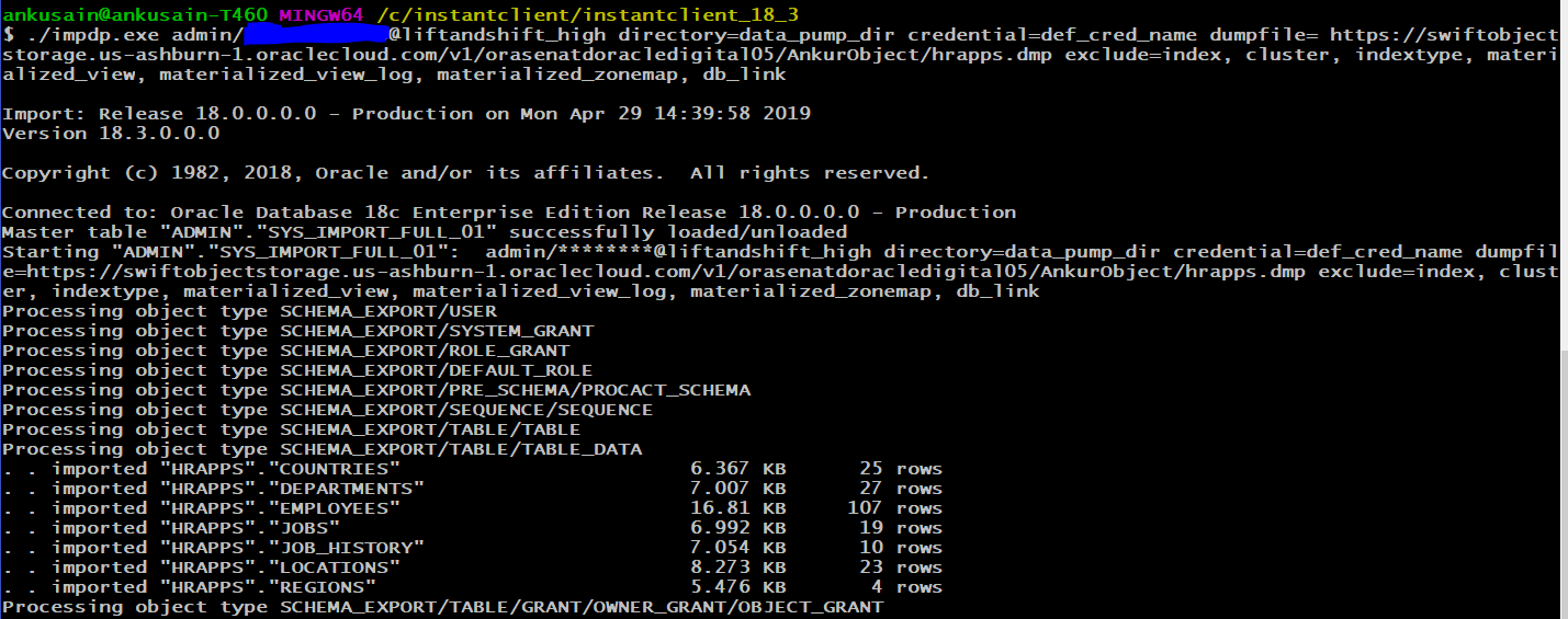 Loading Data Into Autonomous Data Warehouse Using Datapump