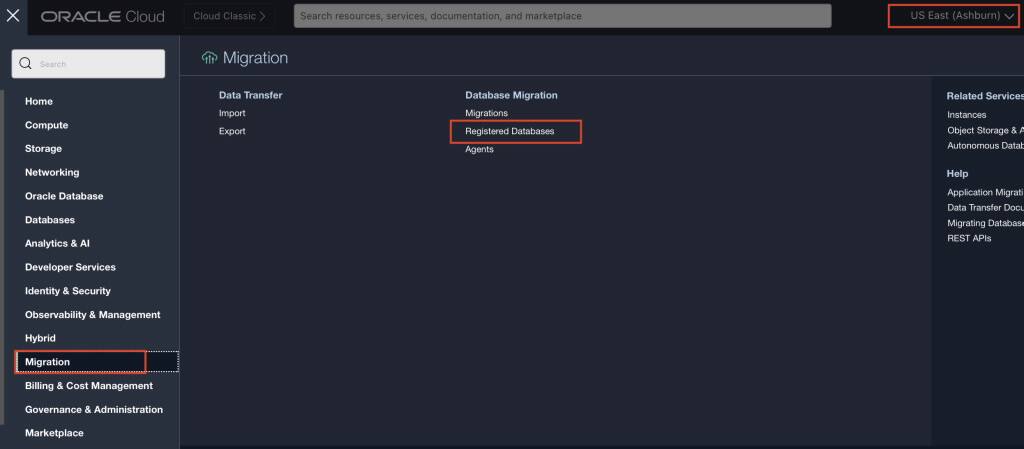 Migrate Data Across Oracle Base Database Service Instances In Different Regions Using Dms 0464