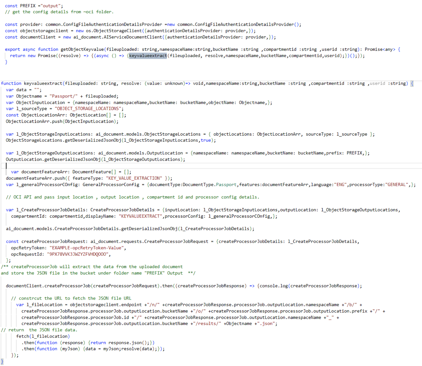 OCI Document Understanding: Using OJET apps with TypeScript