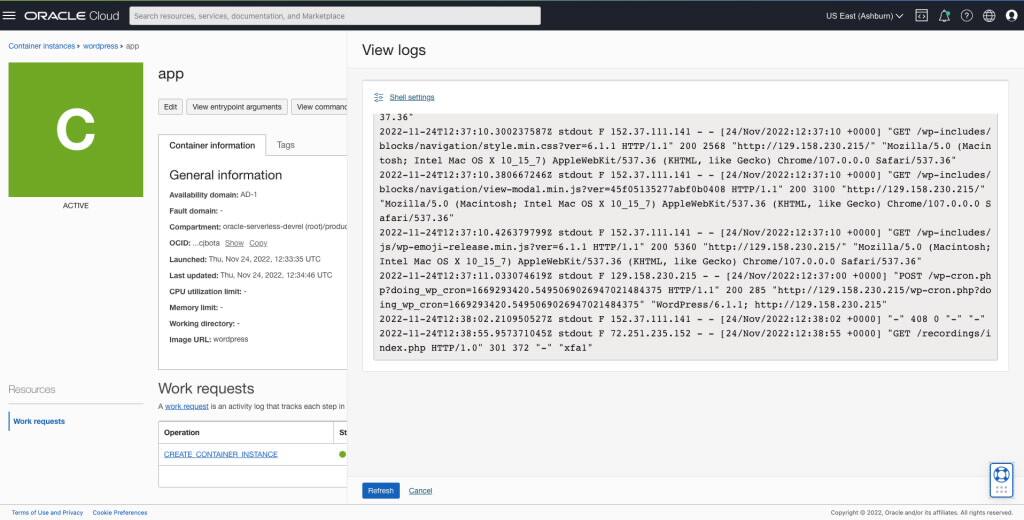 Getting Started With Oci Container Instances