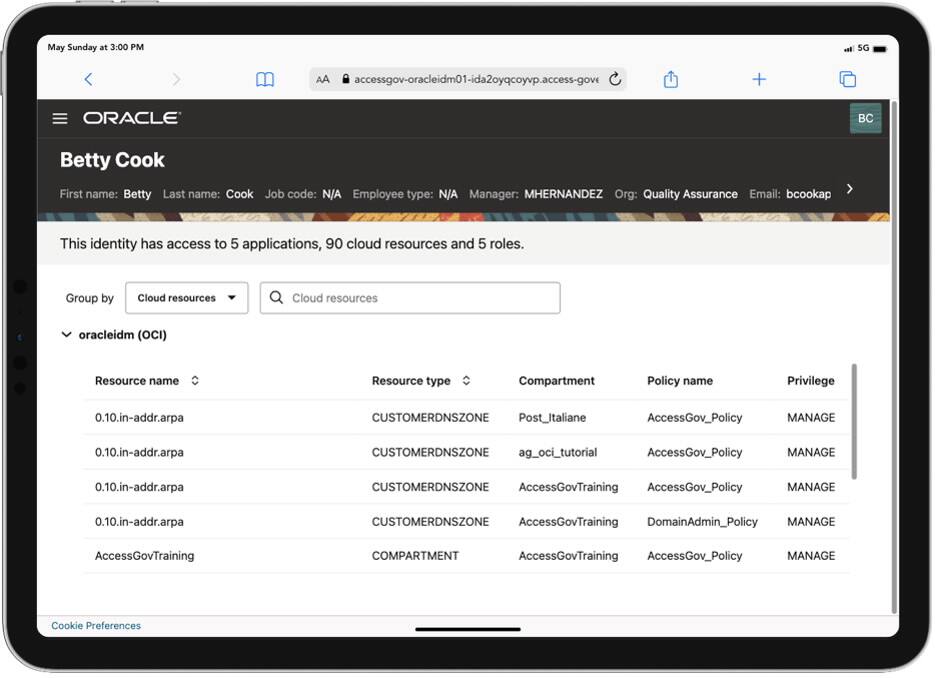 Oracle Access Governance For Ociの発表