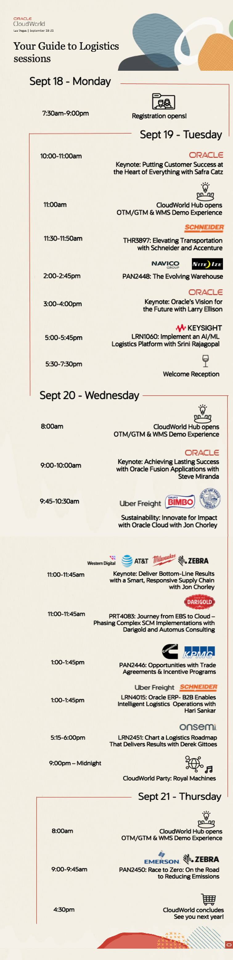 Your Guide To Logistics Sessions At Oracle Cloudworld 2023