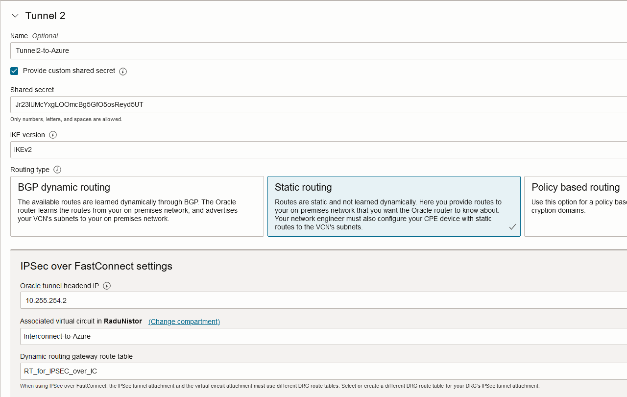Ipsec Over Oci To Azure Interconnect