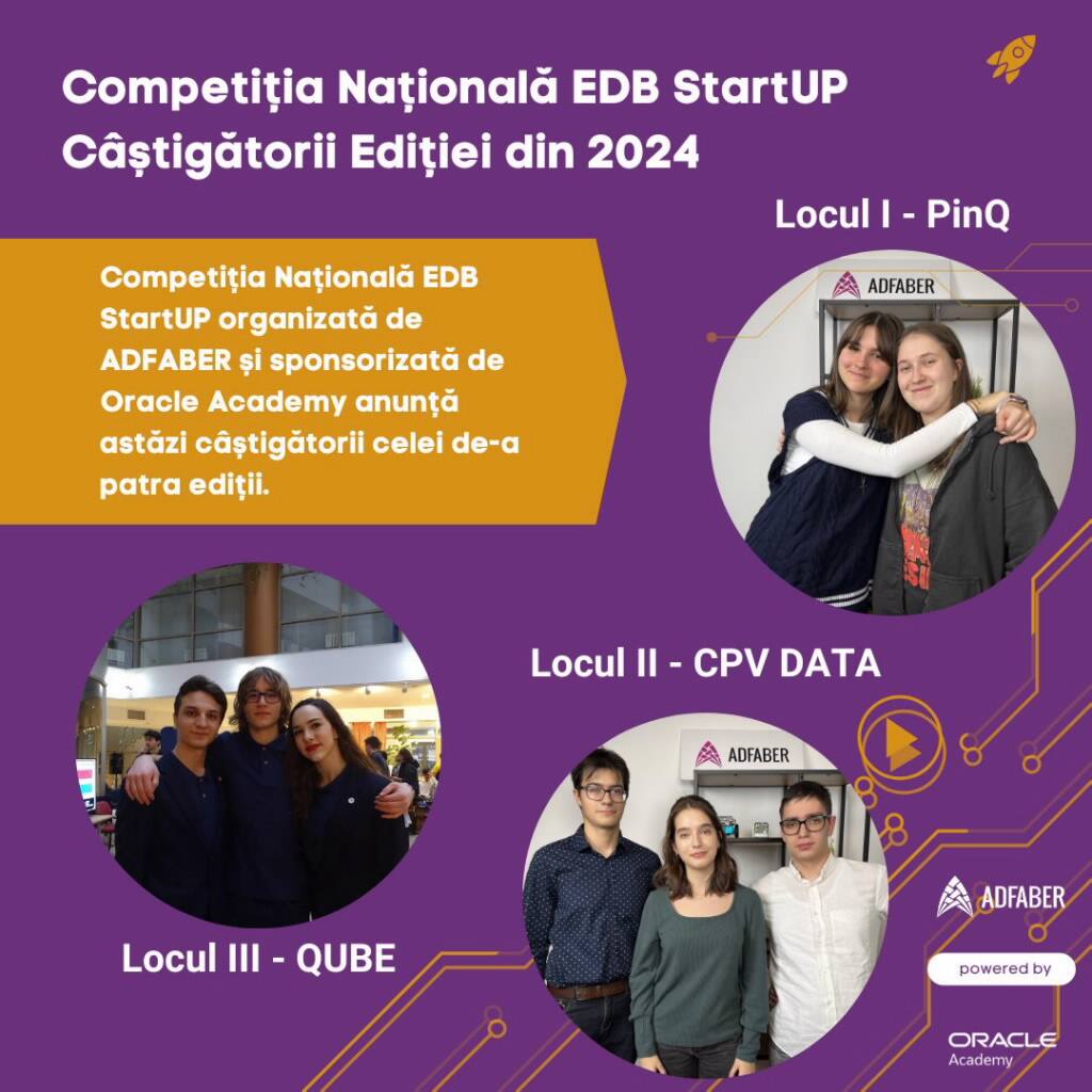 Oracle Academy announces winners of the EDB StartUP National Competition 2024 in Romania