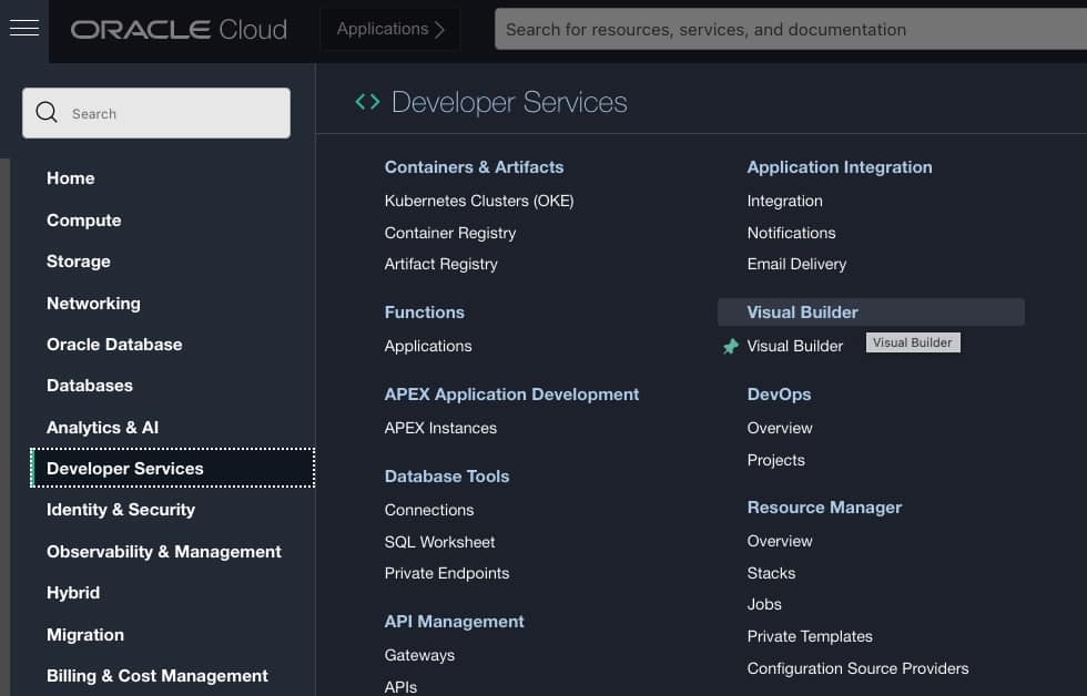 Announcing Oracle Visual Builder on OCI Availability