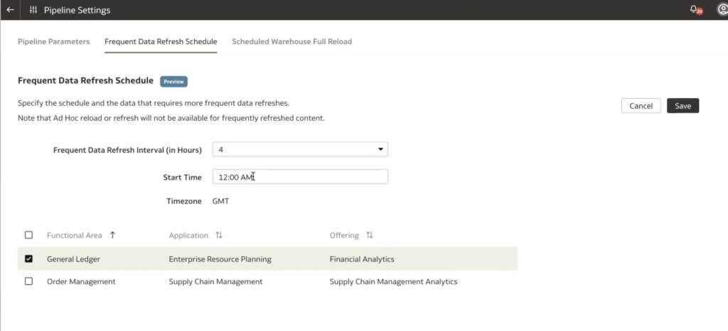 Frequent Data Refresh In Oracle Fusion Analytics Warehouse
