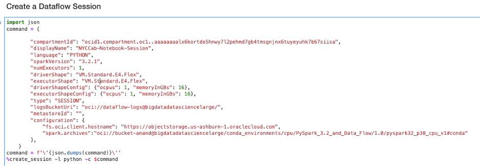OCI Data Flowサービス内のJupyter notebooksへのアクセス