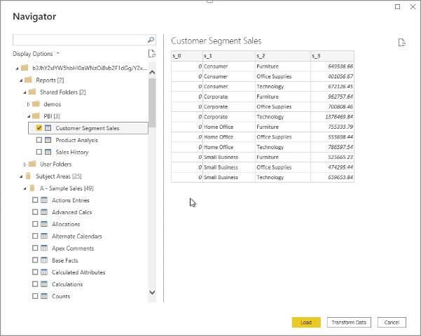 Visualize Oracle Analytics Cloud data using Power BI