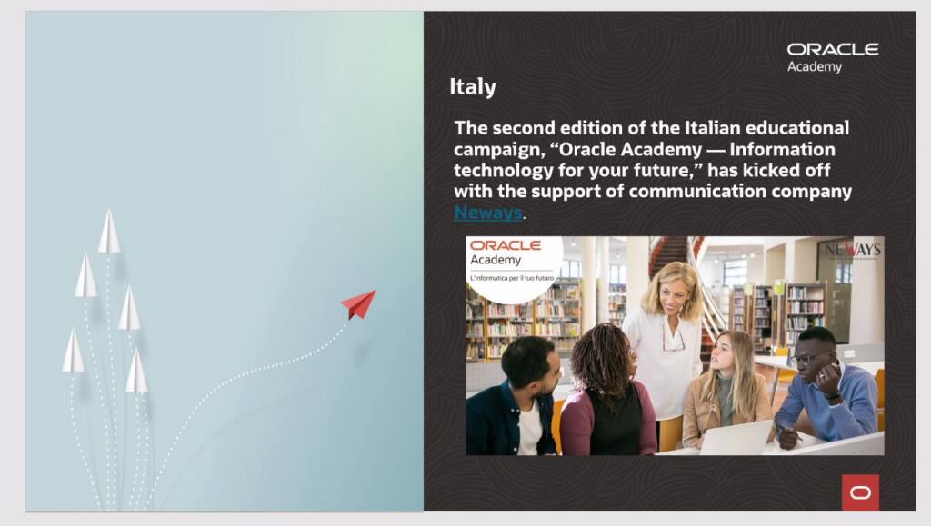 Campaign reaches out to Italian educators and their students to let them know about free ...