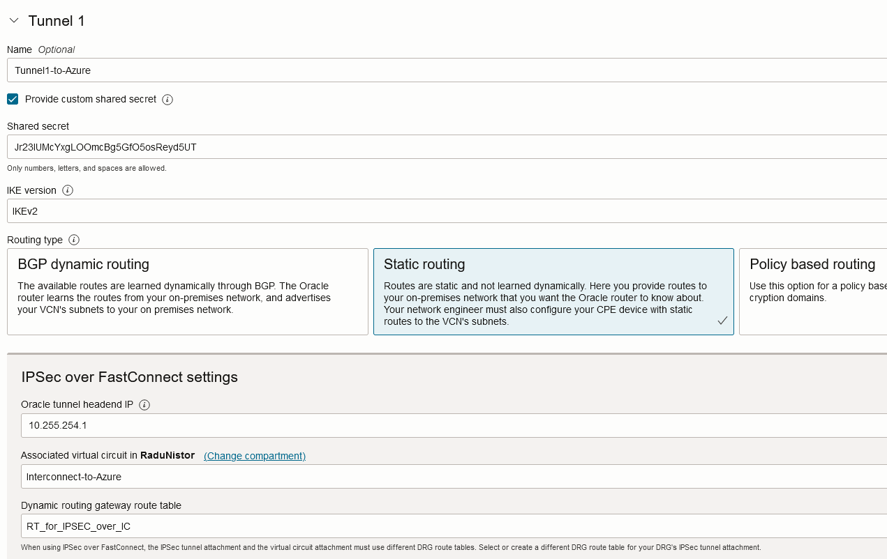 Ipsec Over Oci To Azure Interconnect