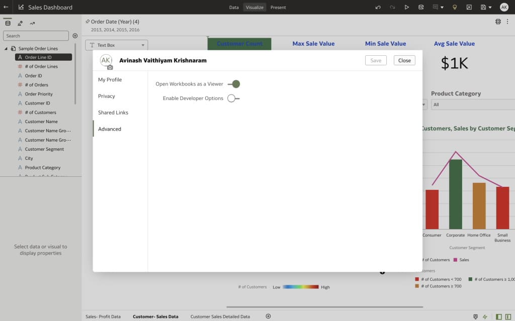 Opening Workbooks for Viewing in Oracle Analytics.
