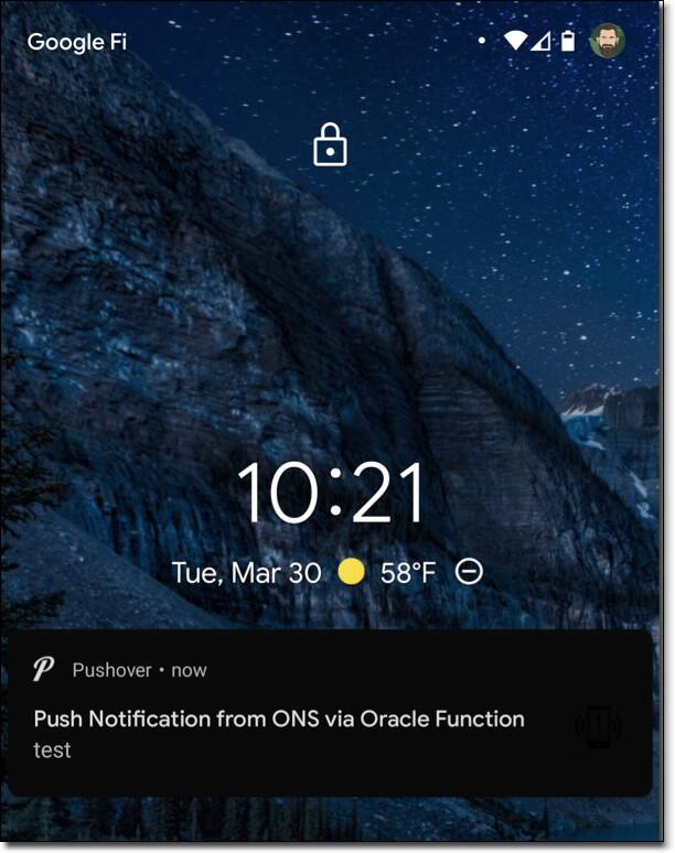 Sending Push Notifications From Oracle Notification Service With Oracle Functions And Pushover