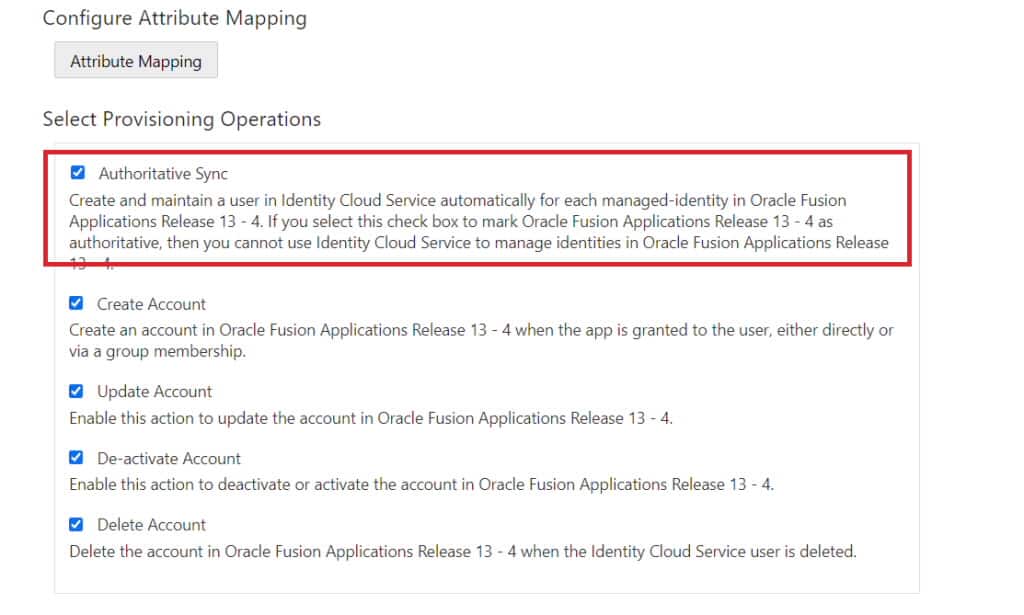 Role based Provisioning from Oracle Fusion Application to IDCS