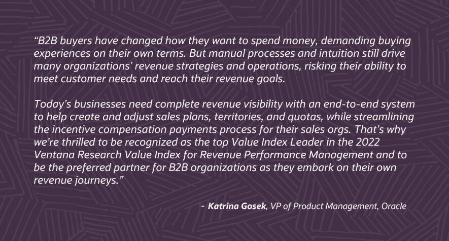 Oracle ranks first in the 2022 Ventana Research Value Index for Revenue ...