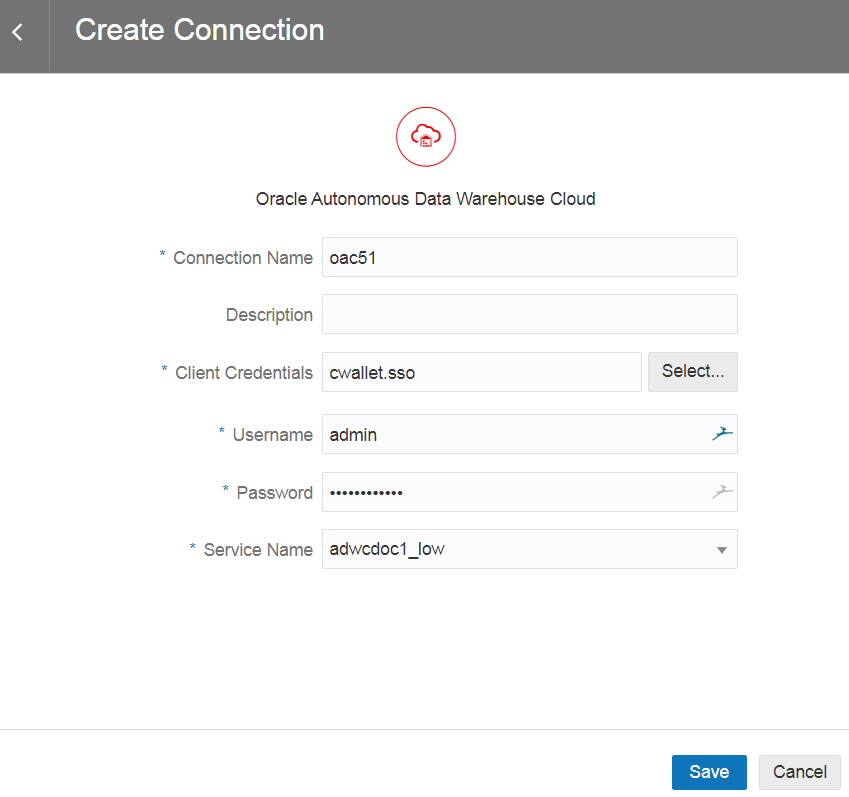Connecting Oracle Analytics Cloud Version 5.1+ to the Autonomous Data ...